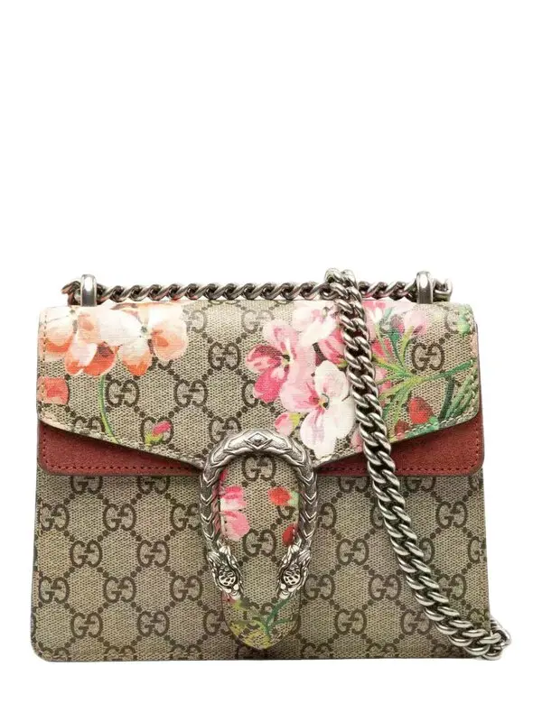 Gucci Gg Supreme Blooms Dionysus Crossbody Bag - Neutrals