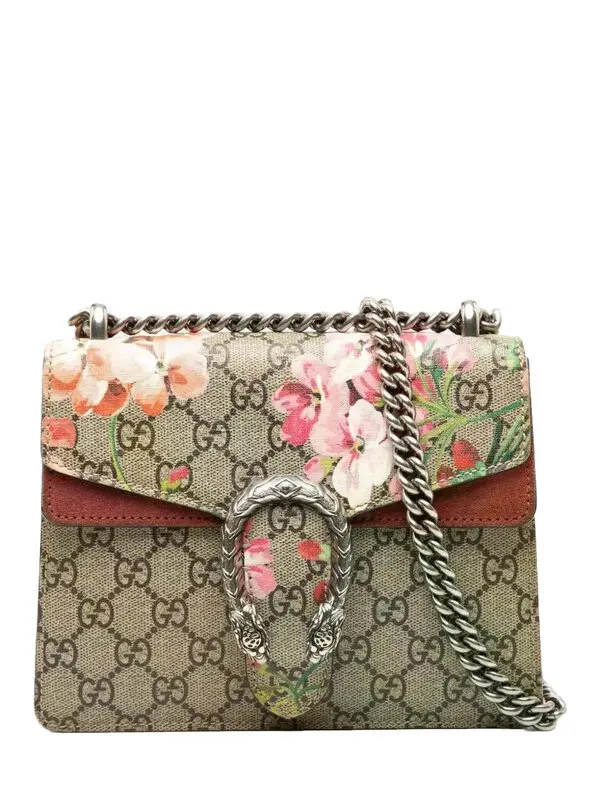 Gucci Gg Supreme Blooms Dionysus Crossbody Bag - Neutrals
