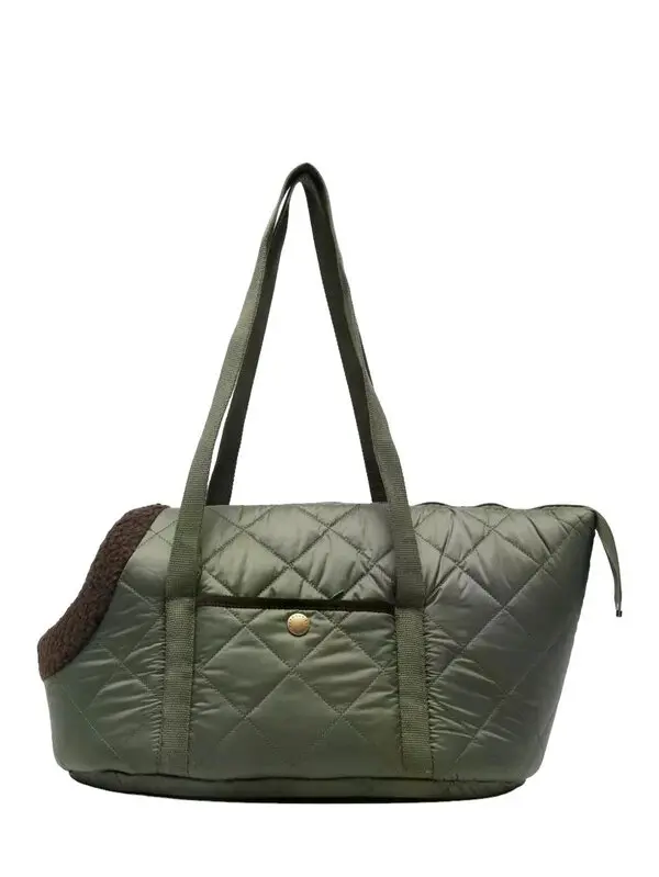 Barbour Quilted Dog Carrier With Fleece Trim - Green