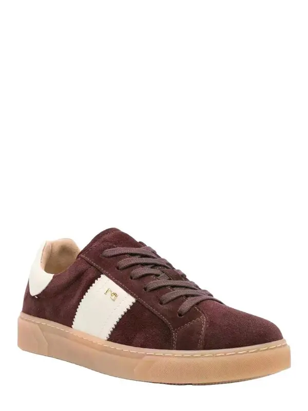 NEROGIARDINI Suede Contrast-panel Sneakers - Red