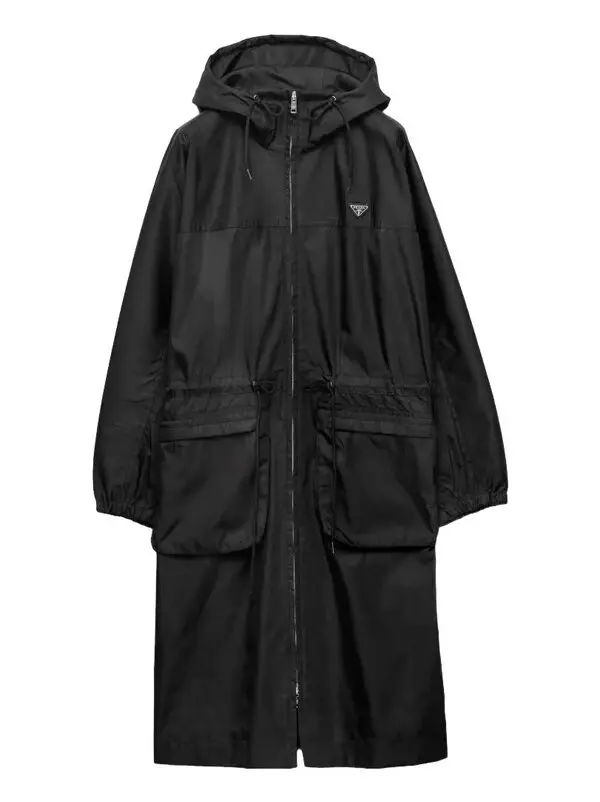 Prada Re-nylon Hooded Parka Jacket - Black