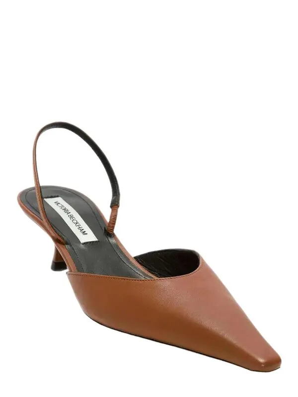 Victoria Beckham Sloane Slingback Heeled Pumps - Brown