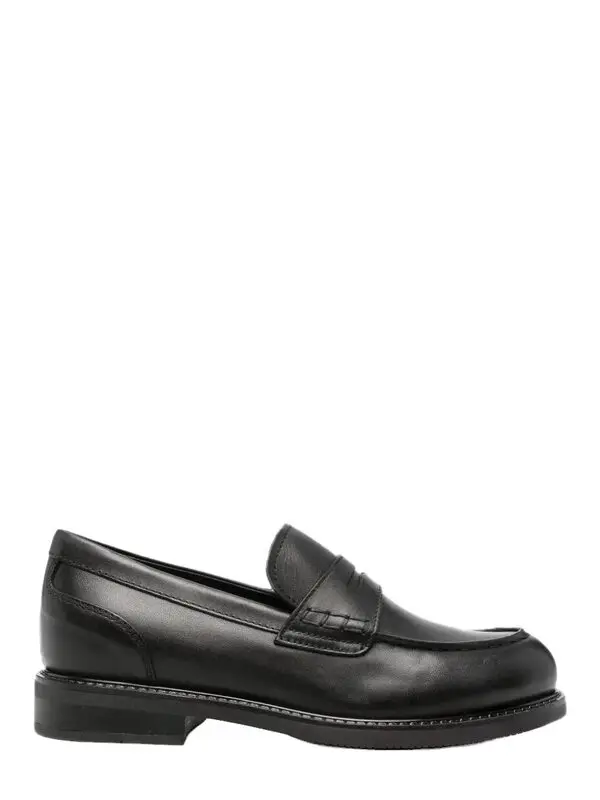 NEROGIARDINI Leather Penny Loafers - Black