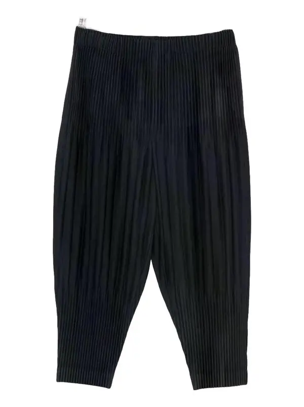Issey Miyake Pleated Cropped Trousers - Blue