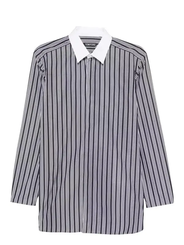 TOM FORD Long-sleeve Striped Shirt - Black