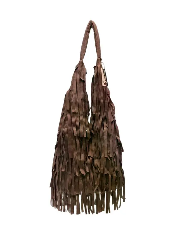 LA MILANESA Large Aretha Fringed Shoulder Bag - Brown