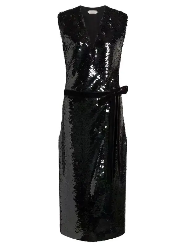 Alberta Ferretti Embellished Midi Dress - Black