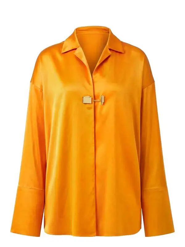 DANAME Hardware-detail Satin-finish Blouse - Orange