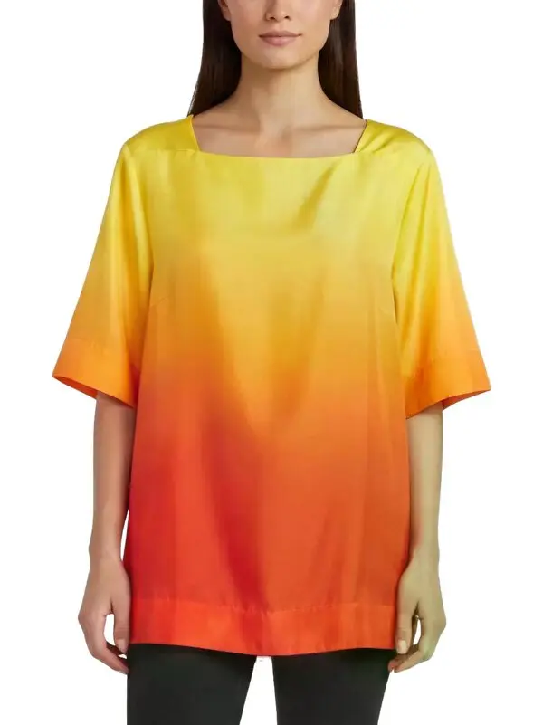 Sonia Rykiel Paris Ombré Square Neck Blouse - Orange