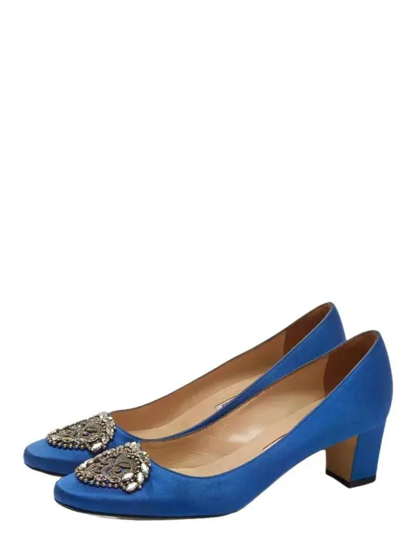 Manolo Blahnik Okkato Crystal-embellished Pumps - Blue