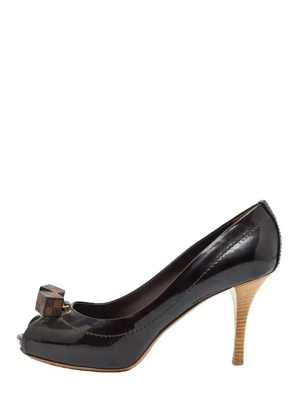 LOUIS VUITTON Damier Cube Peep-toe Pumps - Brown