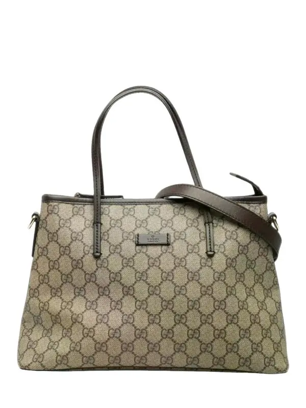 Gucci Gg Supreme Convertible Tote Satchel - Neutrals
