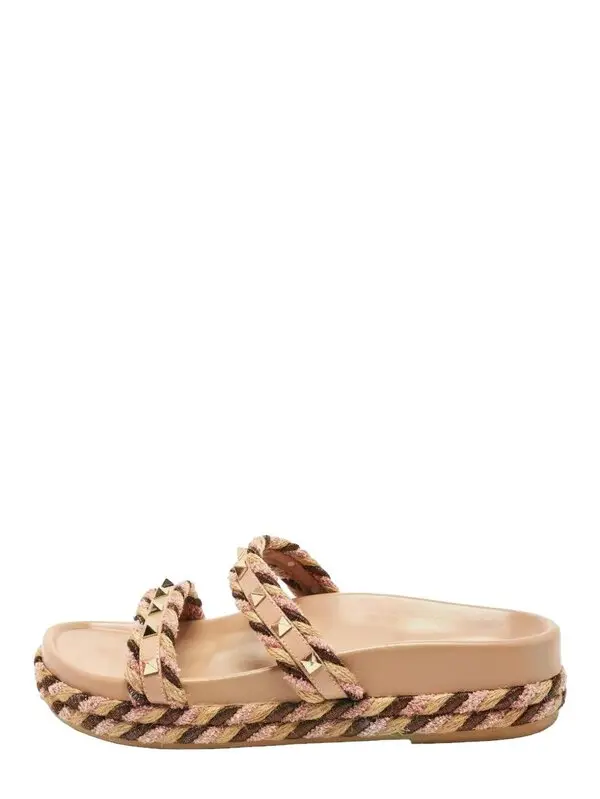 Valentino Garavani Rockstud Torchon Flat Sandals - Neutrals