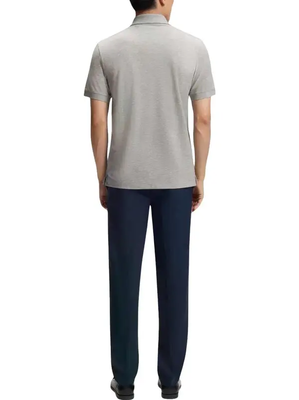 BOSS Pallas Polo Shirt In Cotton-piqué With Embroidered Logo - Grey