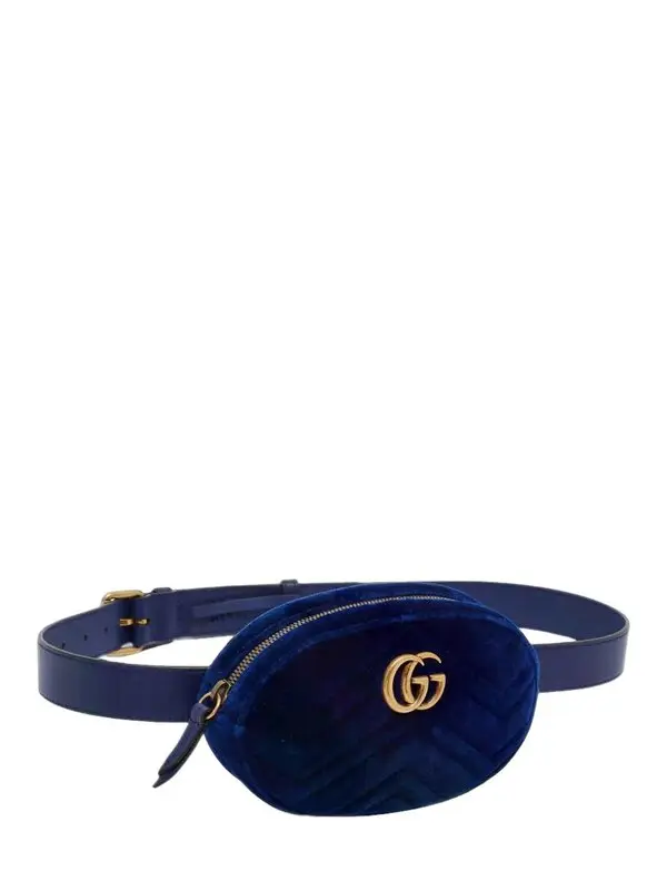 Gucci Gg Marmont Matelassé Mini Belt Bag - Blue