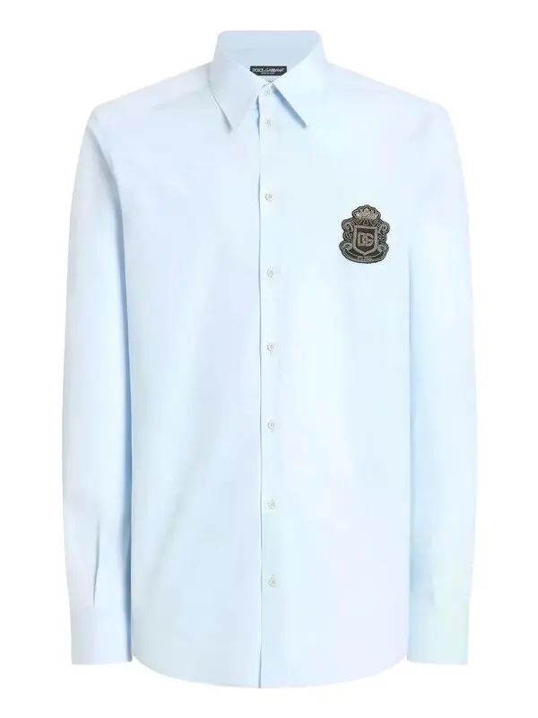 Dolce & Gabbana Cotton Poplin Martini Shirt - Blue