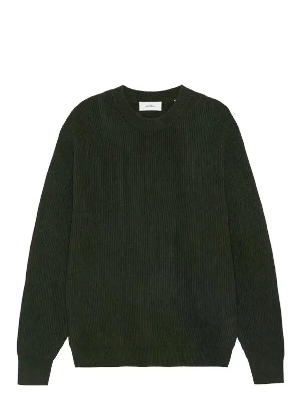 LES DEUX Ribbed-knit Crew-neck Sweater - Green