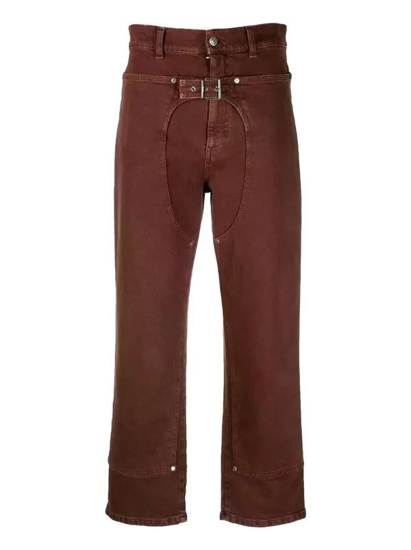 Stella McCartney Cropped Straight Leg Denim Trousers - Brown