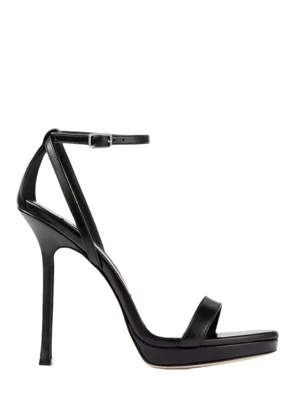 JIMMY CHOO Moza 120 Ankle Strap Platform Sandals - Black