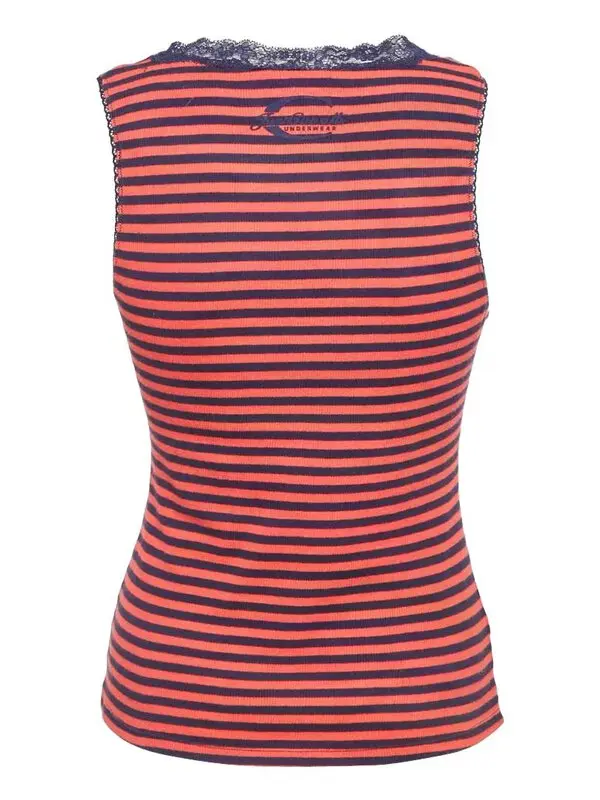 Just Cavalli Striped Lace-trim Tank Top - Red