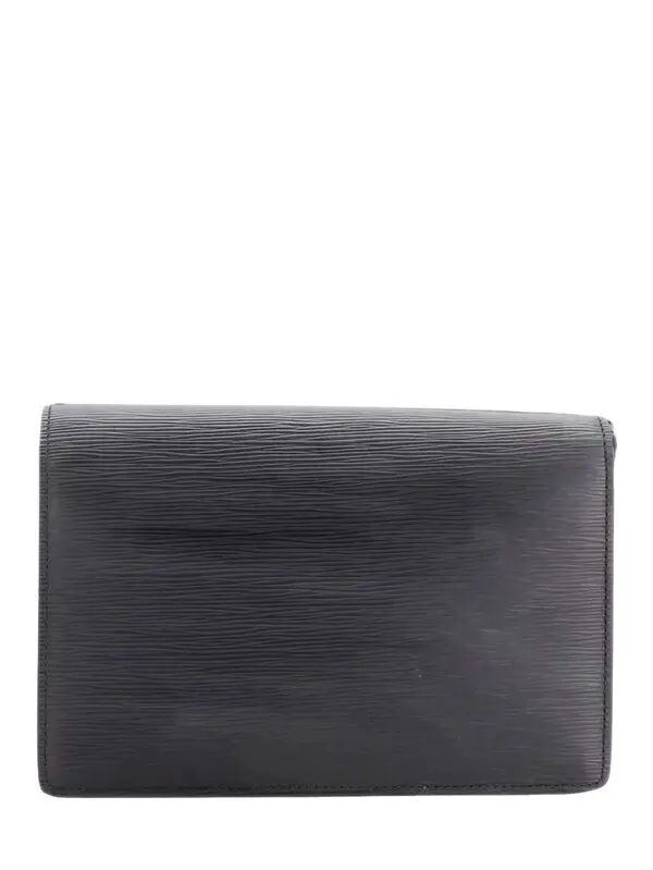 LOUIS VUITTON Dragonne Pochette Epi Leather Clutch Bag - Black