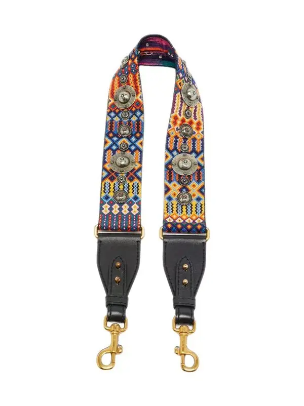 Dior Studded Embroidered Shoulder Strap - Black