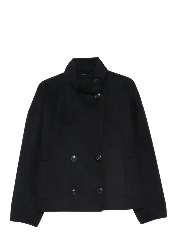 Max Mara Double-breasted High-neck Jacket - Blue