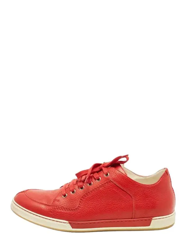 Dior Leather Lace-up Low-top Sneakers - Red