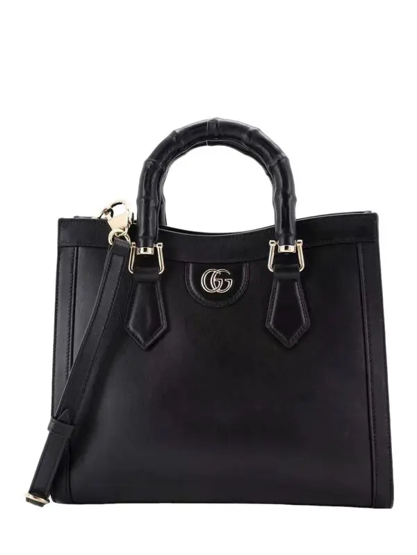 Gucci Diana Nm Bamboo Handle Leather Small Tote Bag - Black