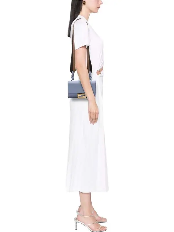 Fendi Calfskin Flat Baguette Crossbody Bag - Blue