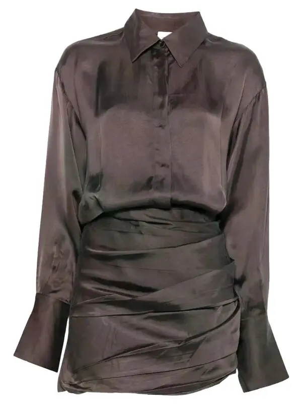 Andamane Andrea Ruched Mini Dress - Brown
