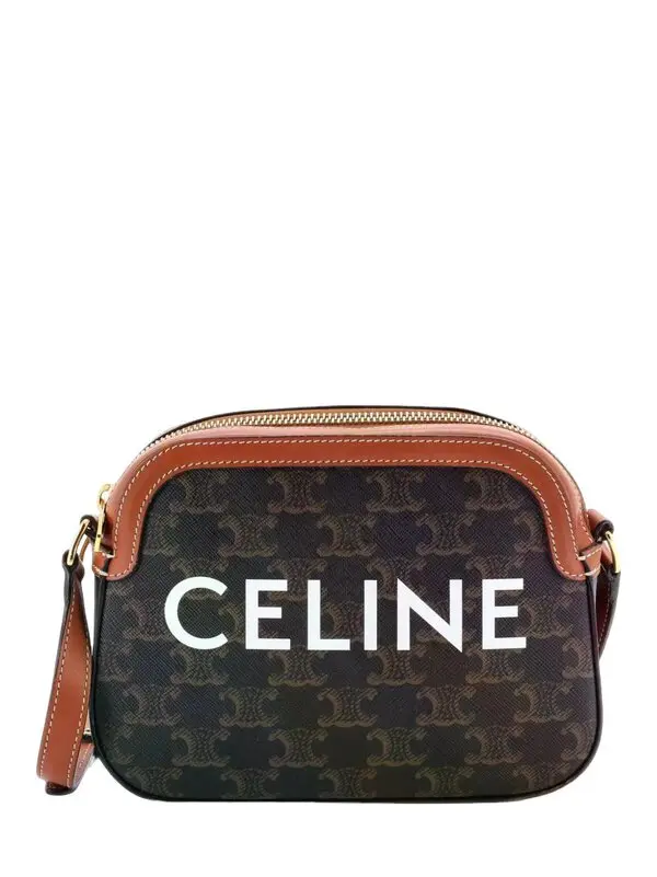 Celine Triomphe Coated Canvas Camera Bag - Brown