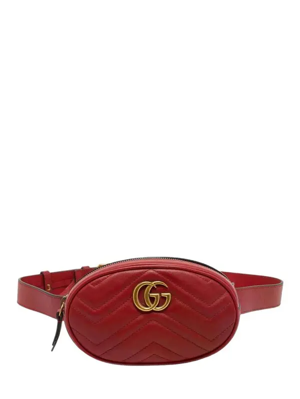 Gucci Mini Gg Marmont Matelassé Belt Bag - Red