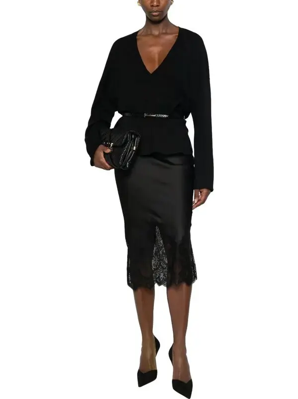 TOM FORD V-neck Wool Sweater - Black