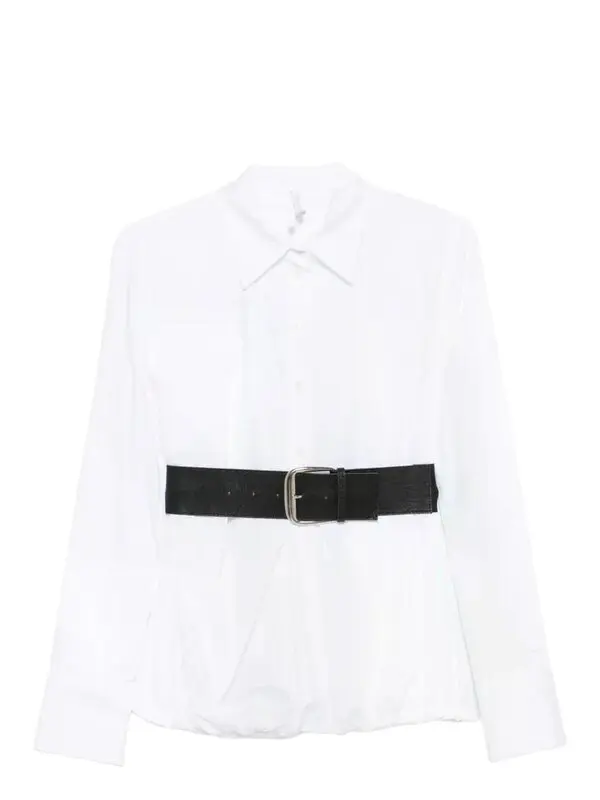 Imperial Belted Gathered Shirt - White