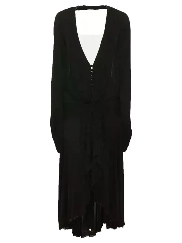 Roberto Cavalli Jersey Draped Midi Dress - Black