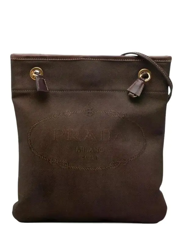 Prada 2000-2026 Canvas Canapa Logo Crossbody Bag - Brown