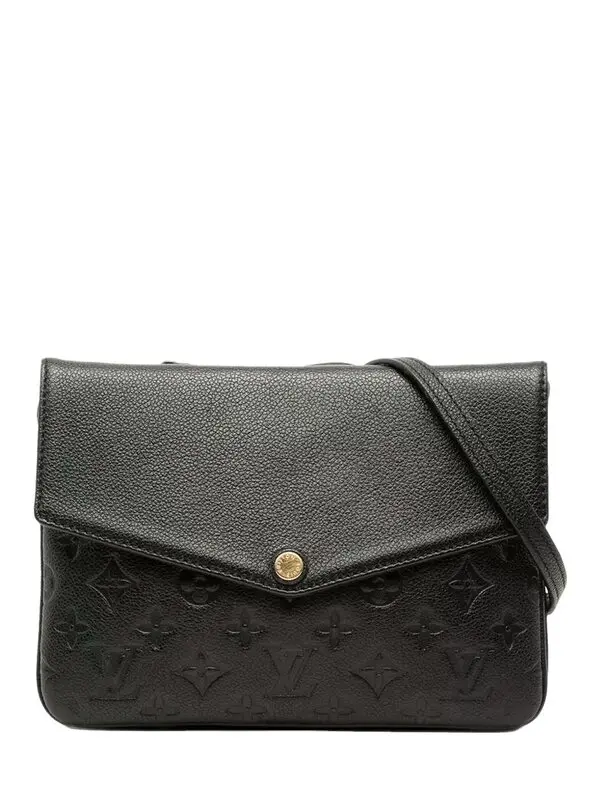 LOUIS VUITTON 2016 Monogram Empreinte Twice Crossbody Bag - Black