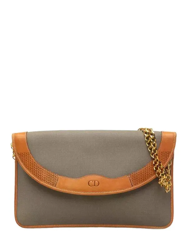 Dior Canvas And Leather Trim Shoulder Bag - Brown