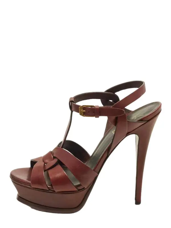 Saint Laurent Tribute Platform Sandals - Red