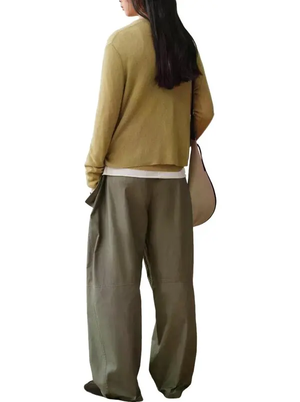 LESS Cotton Barrel-leg Trousers - Grey