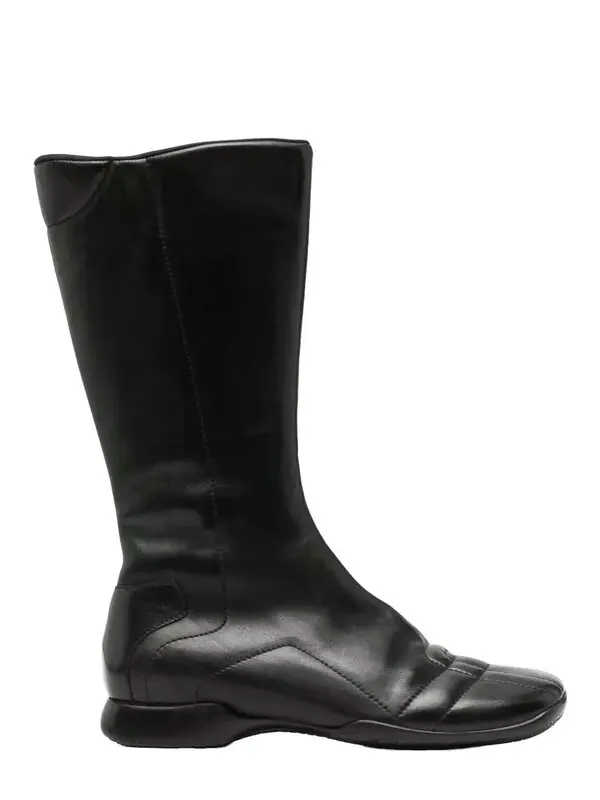 Prada 1990s Paneled Square-toe Boots - Black