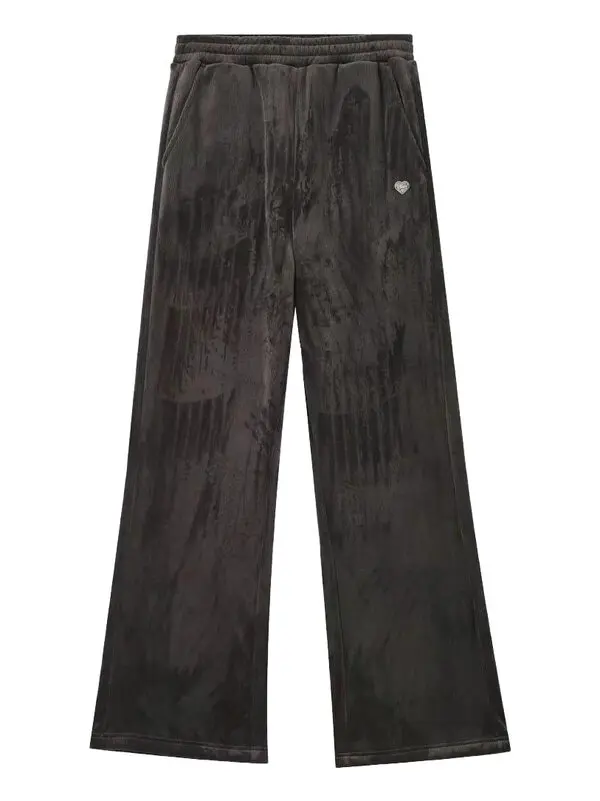 CHOCOOLATE Heart-plaque Wide-leg Corduroy Trousers - Grey