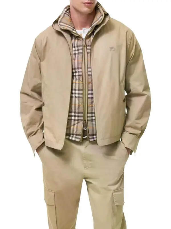 Burberry Cotton Twill Jacket With Detachable Gilet - Neutrals