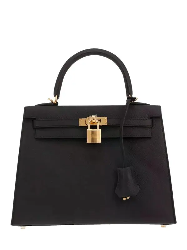 Hermès 2026 25 Kelly Epsom Handbag - Black