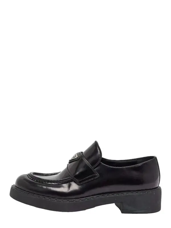 Prada Triangle Logo-plaque Penny Loafers - Black