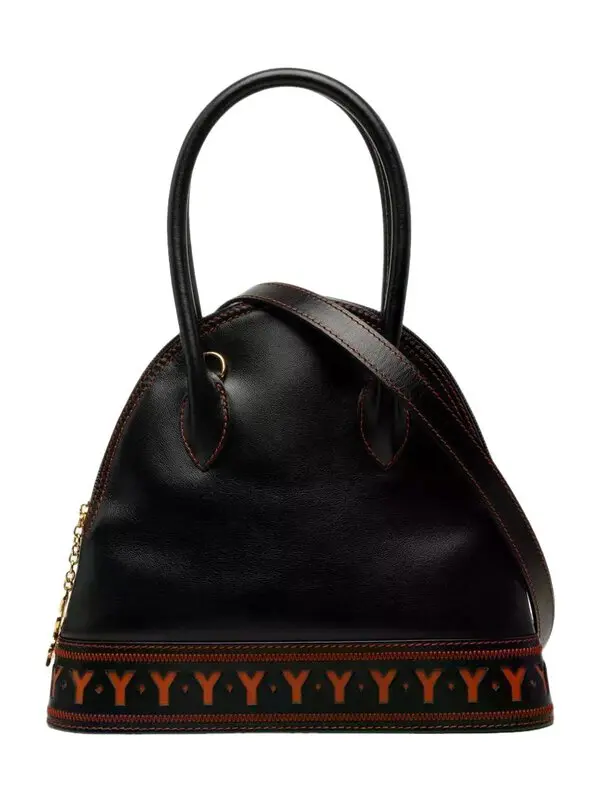 Saint Laurent 20th Century Leather Y Cutout Satchel - Black