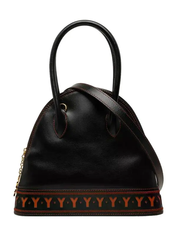 Saint Laurent 20th Century Leather Y Cutout Satchel - Black
