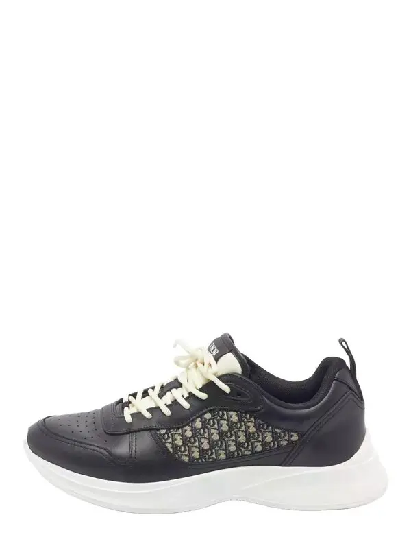Dior B25 Oblique Jacquard Leather Sneakers - Black