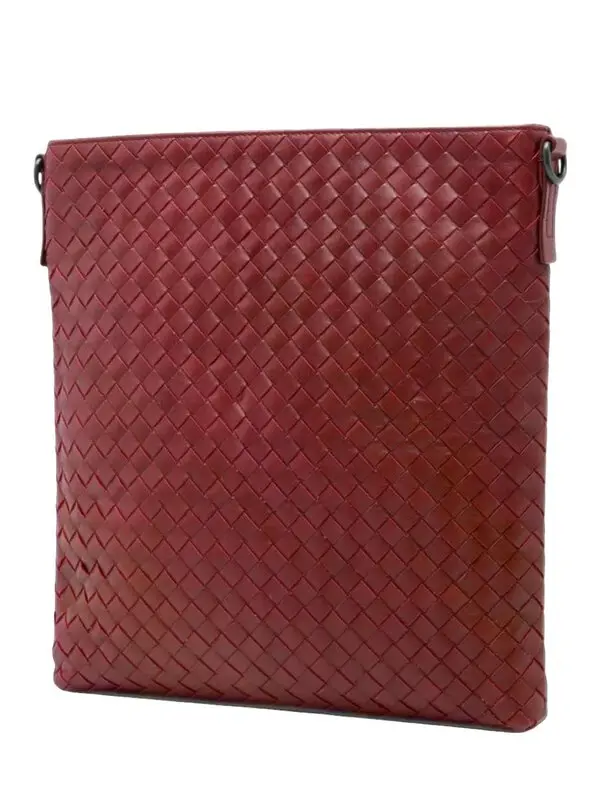 Bottega Veneta Woven Nappa Leather Crossbody Bag - Red